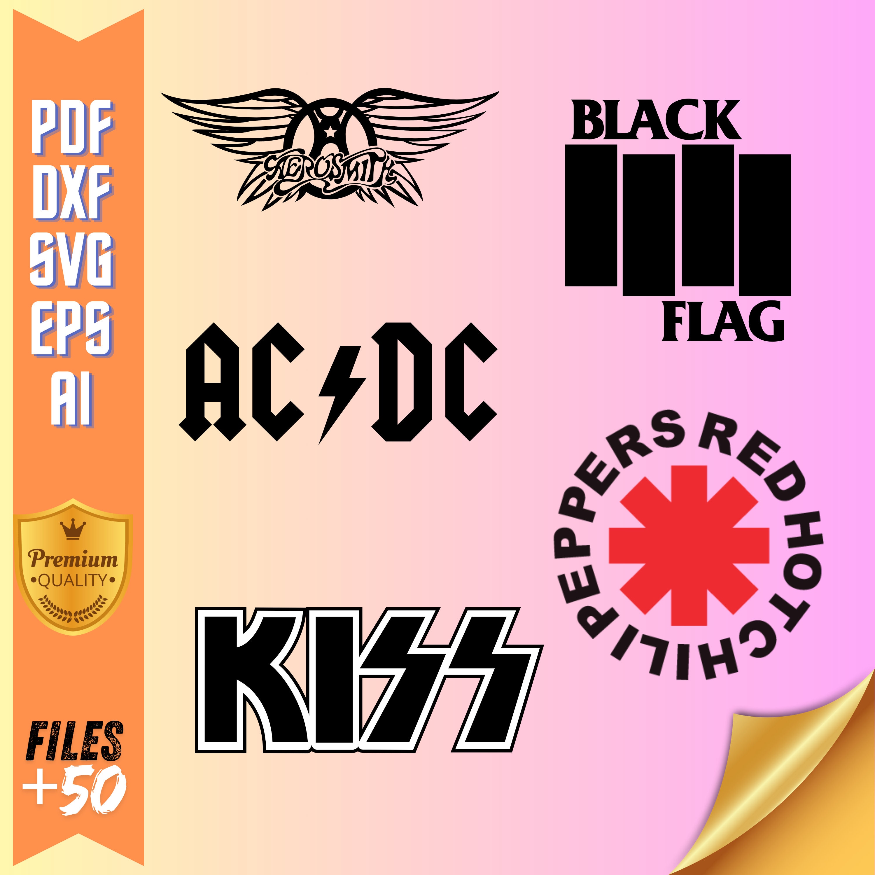 Rock And Roll Bands Logo Rock Band Logo Etsy Nederland