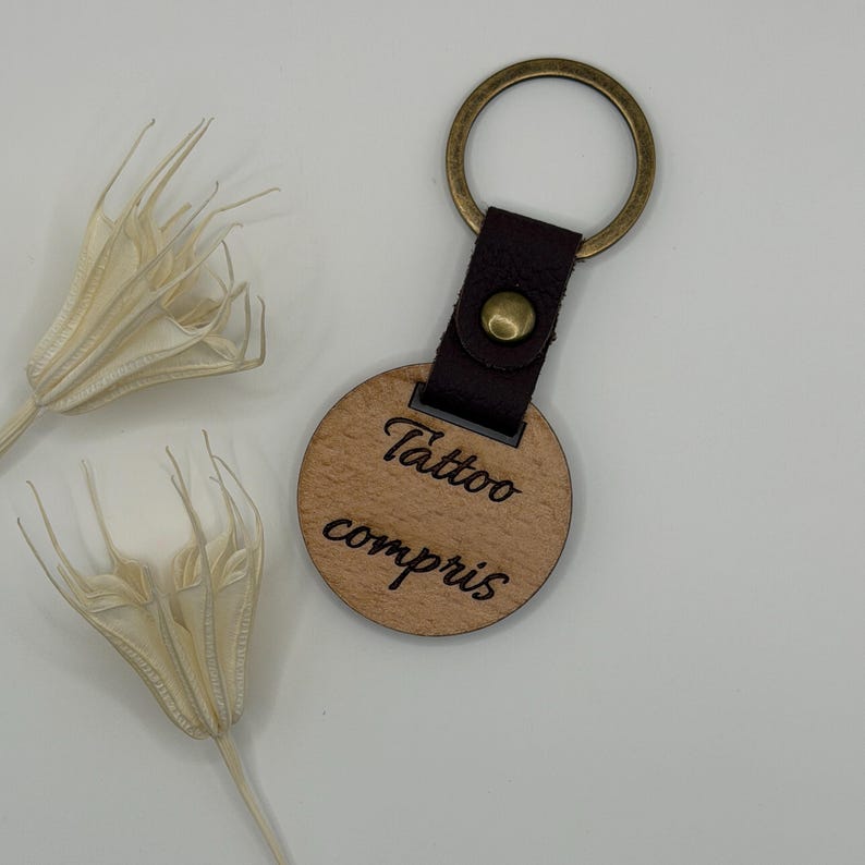 Wooden Tattoo Keychain - Etsy