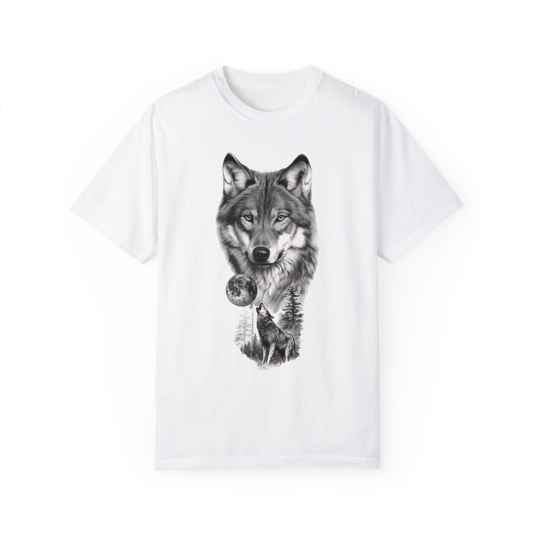 Unisex Howling Wolf Garment-dyed T-shirt - Etsy