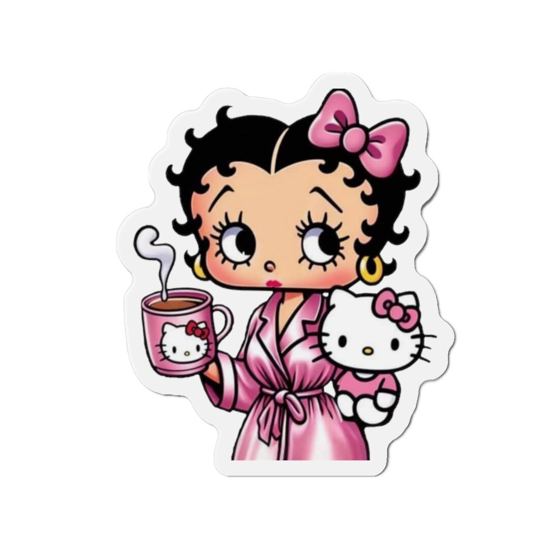 Betty Boop Holding Hello Kitty Die-cut Magnets - Etsy