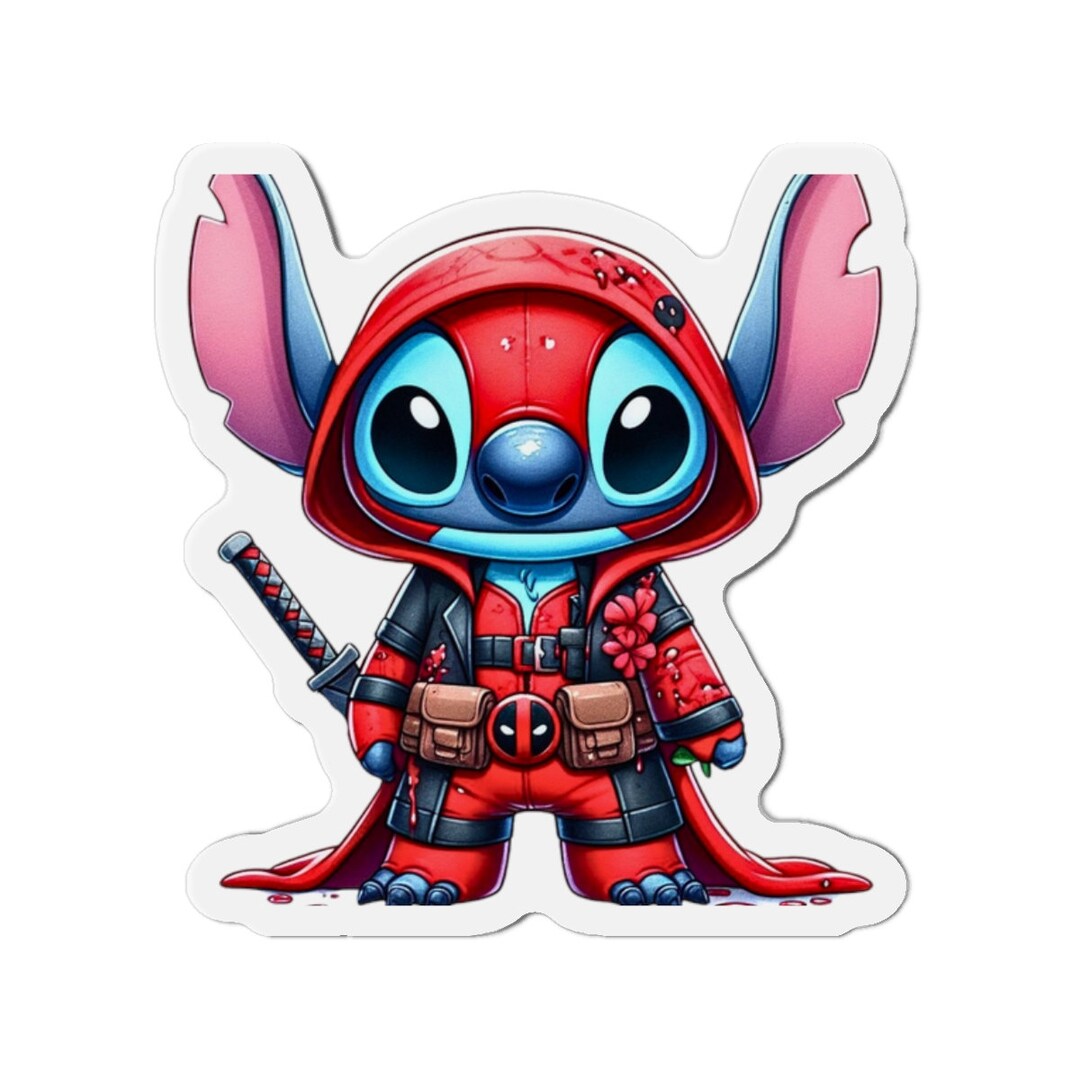 Stitch in Deadpool Costume Die-cut Magnets - Etsy