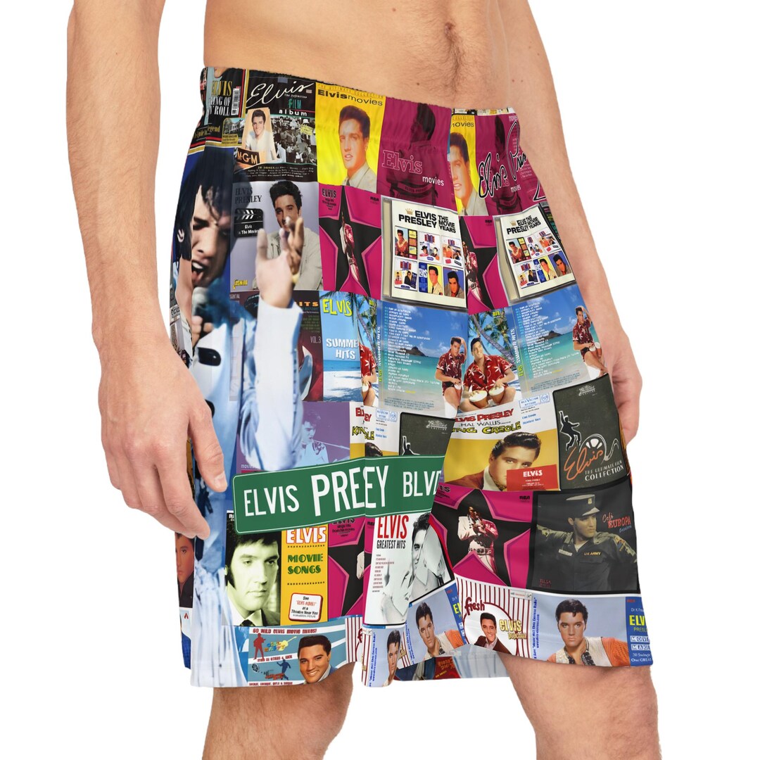 Elvis Presley Collage Basketball Shorts | Music Icon AOP - Etsy