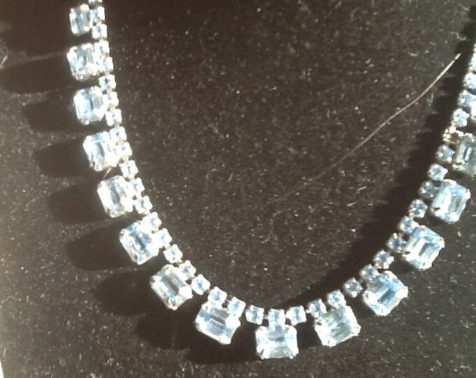 BABY BLUE RHINESTONE Choker Necklace Vintage Prom Wedding - Etsy