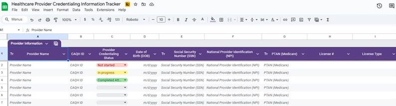Healthcare Provider Credentialing Information Tracker - Etsy