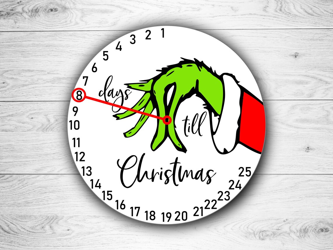 Grinch Countdown SVG, Grinch Hand Holding Ornament, Christmas Countdown ...