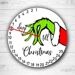 Grinch Countdown SVG, Grinch Hand Holding Ornament, Christmas Countdown ...