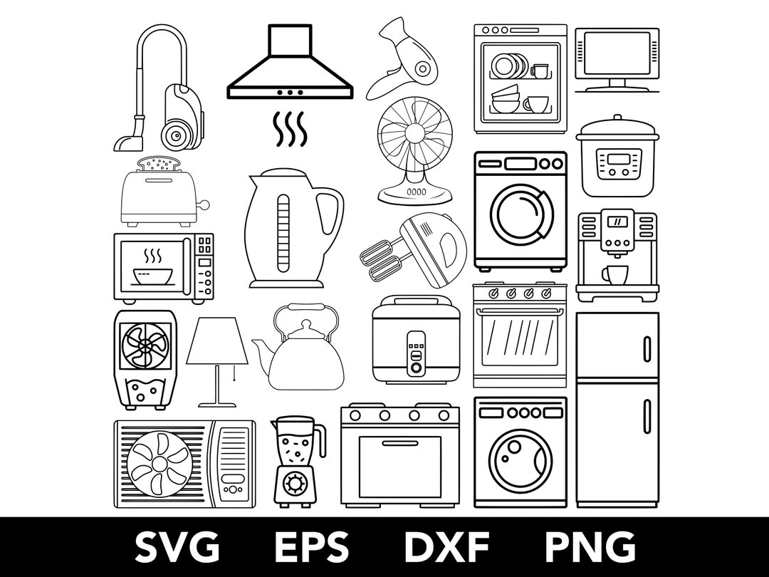 Household Appliances SVG Bundle - Etsy