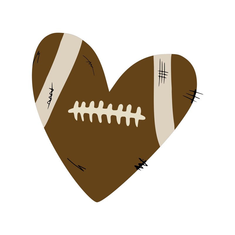 Football Heart Svg - Etsy