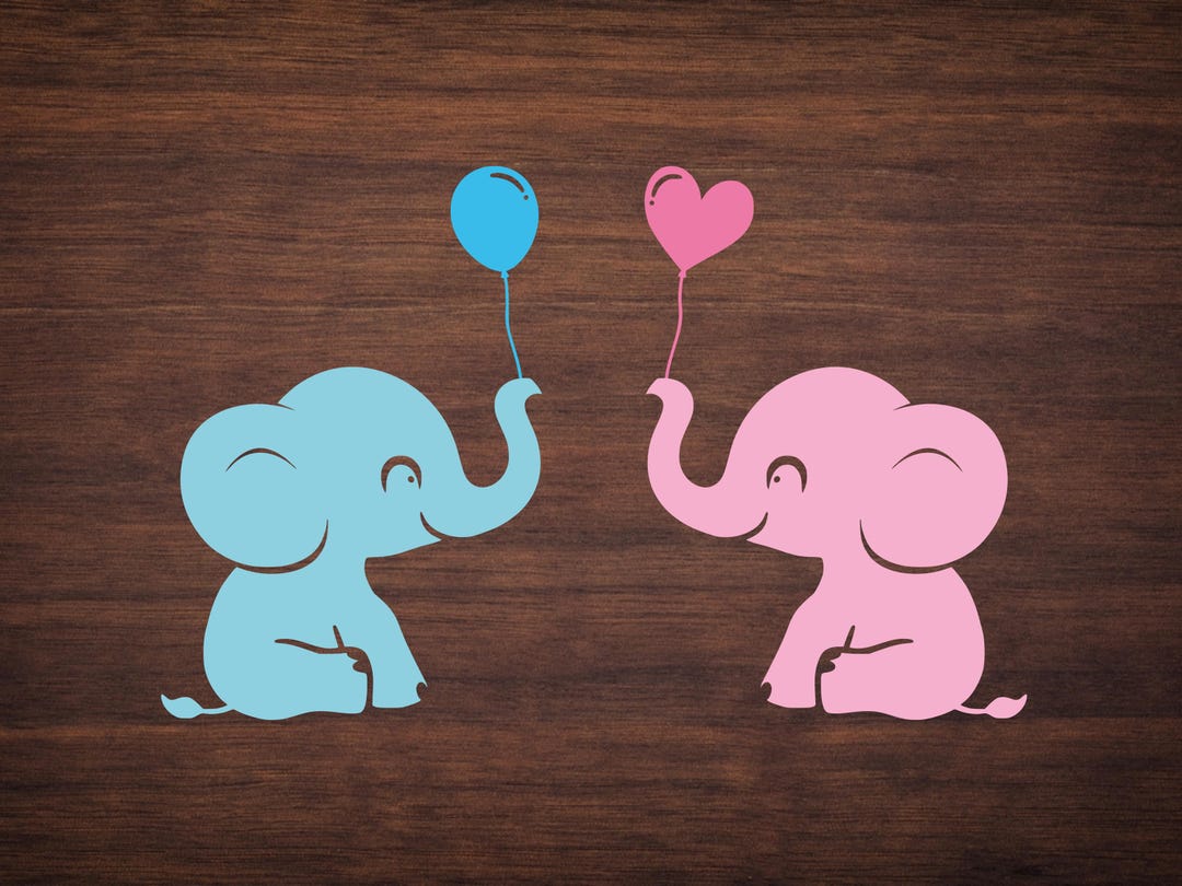 Baby Elephant SVG Cute Elephant Balloon Digital Cut File Sweet Elephant ...