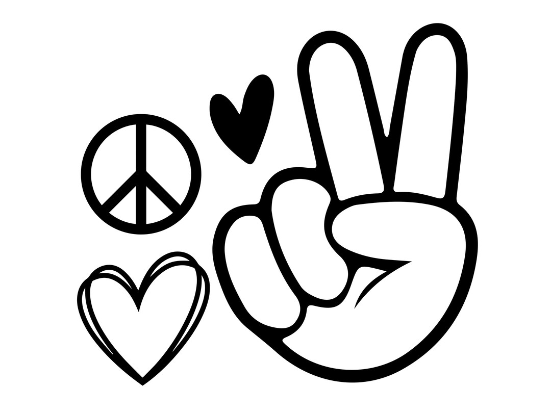 Peace and Love - Instant Digital Download - Svg, Png, Dxf, and Eps ...