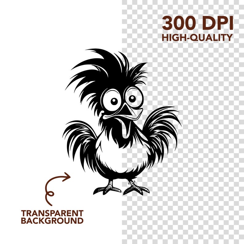 Crazy Chicken SVG PNG EPS Ai, Rooster Clipart, Chicken Vector Image ...