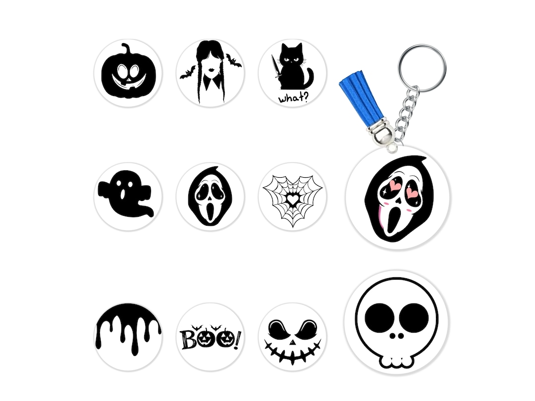 Halloween Keychain Svg Bundle, Halloween SVG, Key Ring Pattern SVG ...