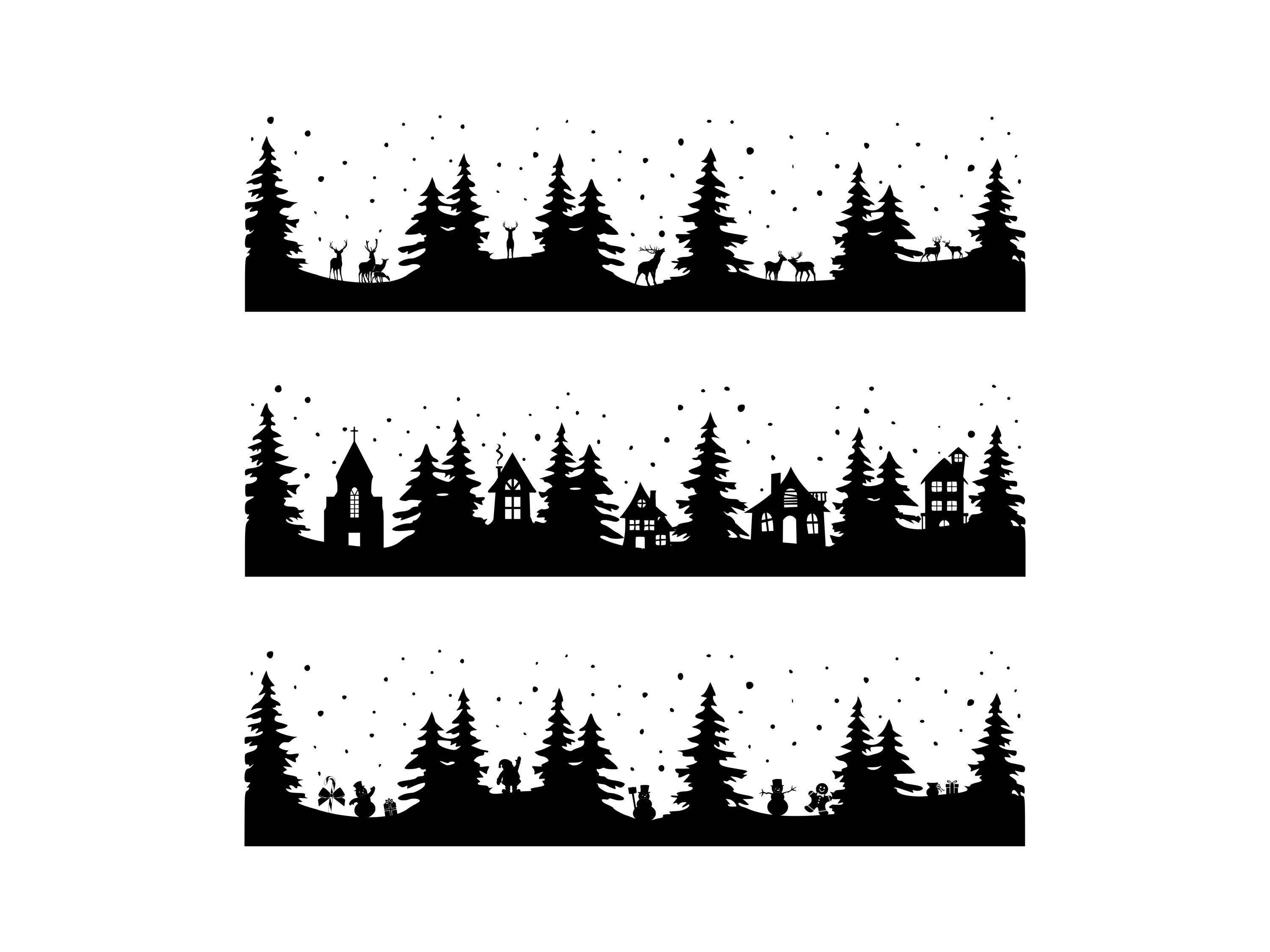 Christmas Scene SVG, Winter Scene SVG, Magical, Santa Reindeer, Bundle ...
