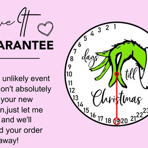 Grinch Countdown SVG, Grinch Hand Holding Ornament, Christmas Countdown SVG, Circuit Silhouette ...