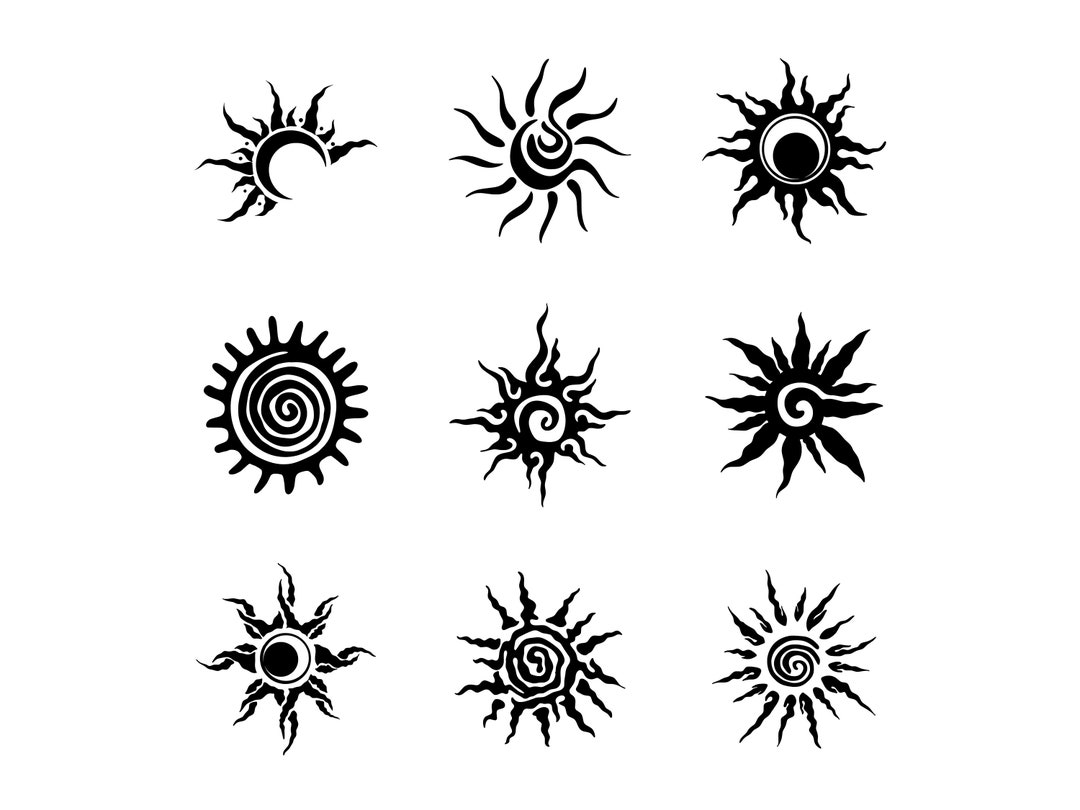 Boho Sun Svg Files for Cricut, Sun Svg Bundle, Sun Png Dxf Pdf, Summer ...