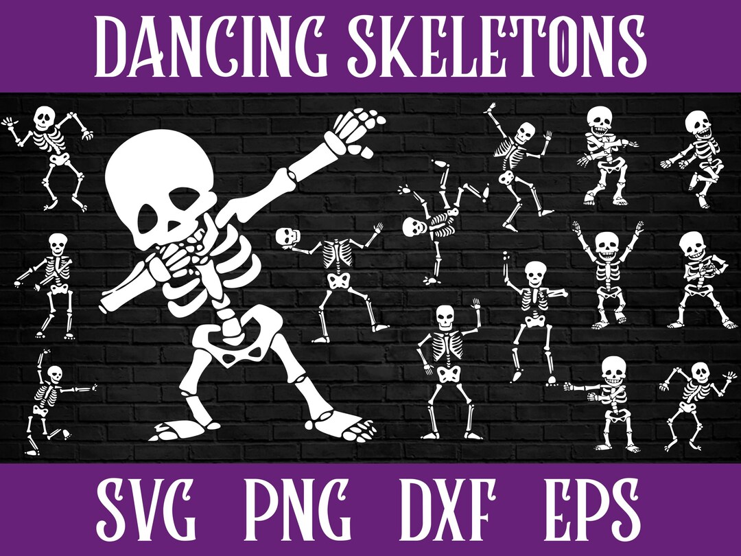 Dancing Skeletons Svg, Funny Dance, Halloween Design, Eps, Dxf, SVG ...