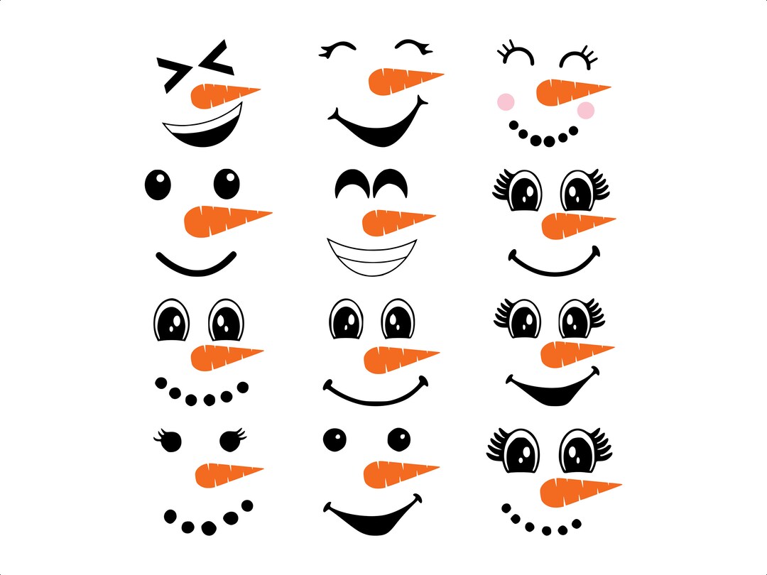 Snowman Faces SVG | Snowman SVG | Snowman Clipart| Christmas Svg ...