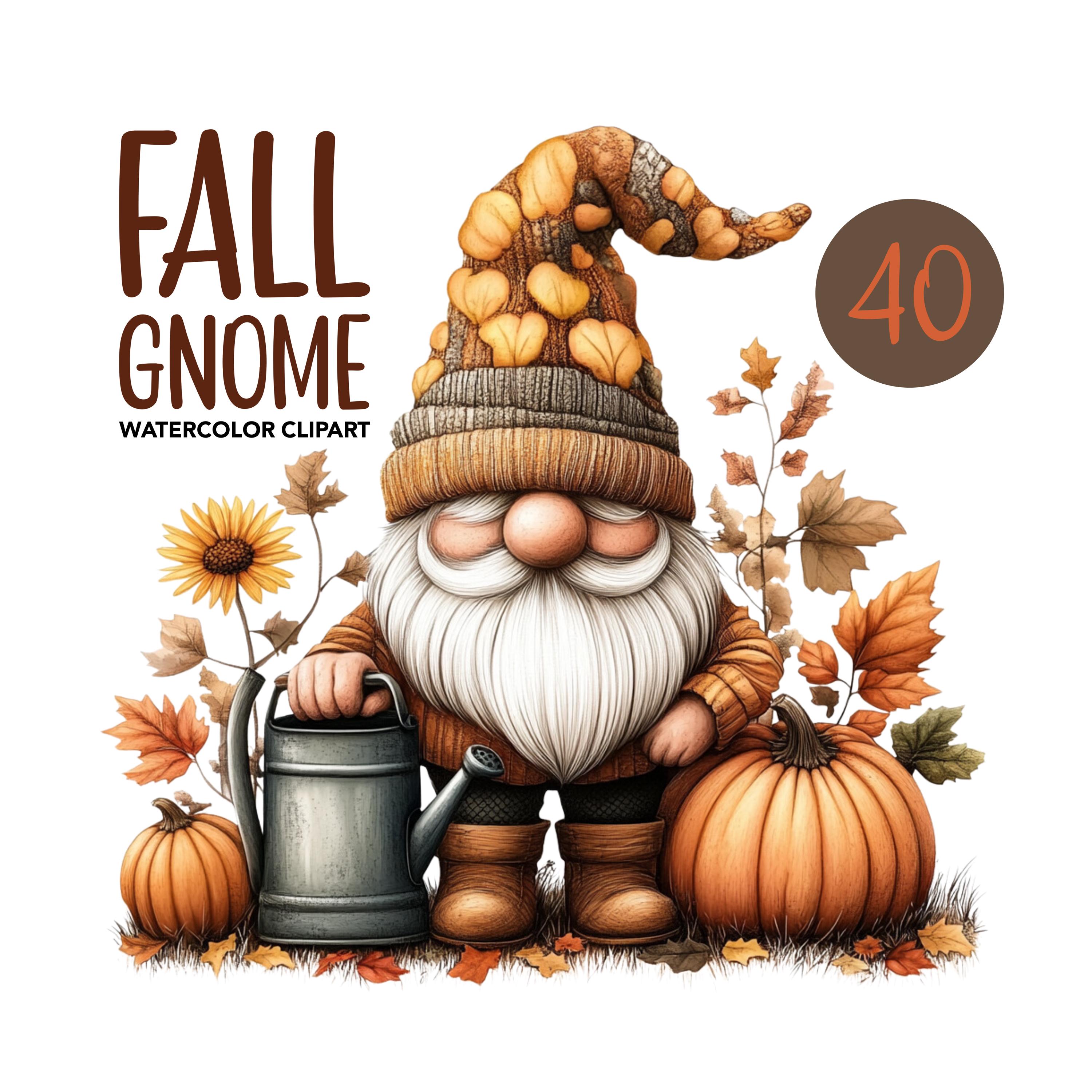 40 Watercolor Hello Fall Gnome Clipart PNG Bundle, Fall Gnome Png ...