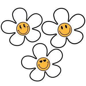 Smile Face Daisy Clipart Commercial Use Smile Face SVG PNG EPS Smile ...