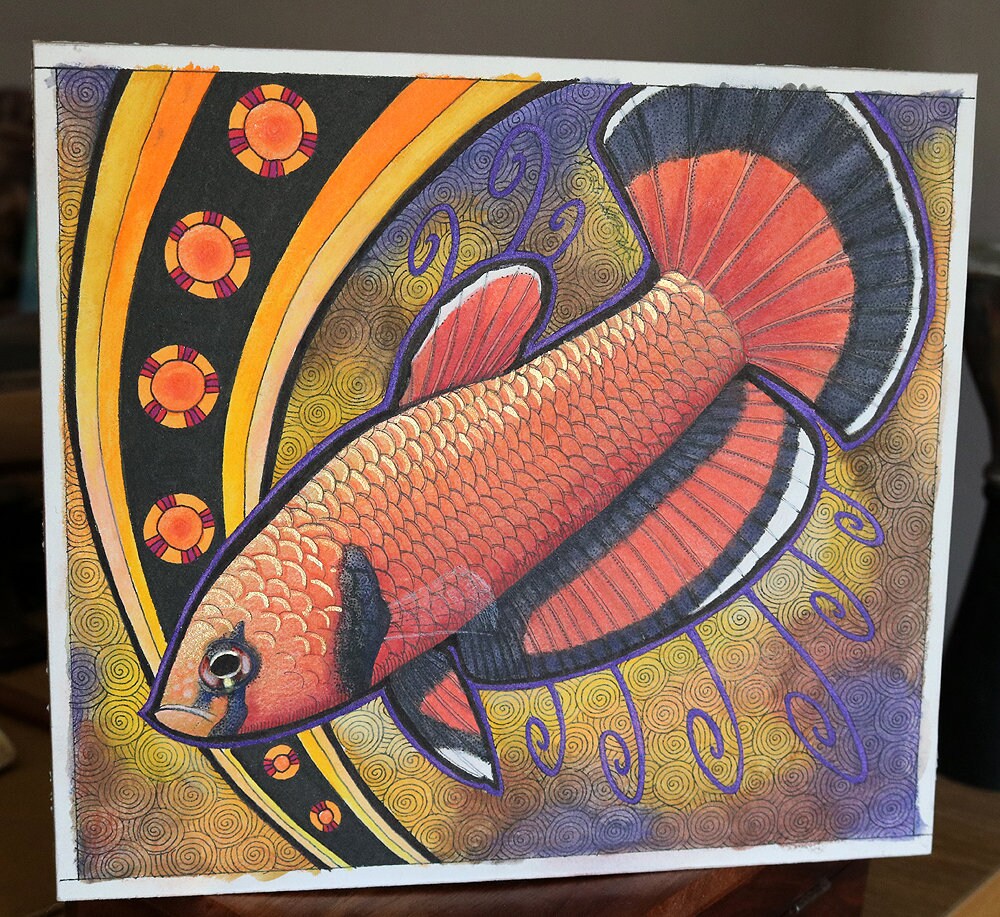 Betta Channoides snakehead Betta as Totem Original Art - Etsy