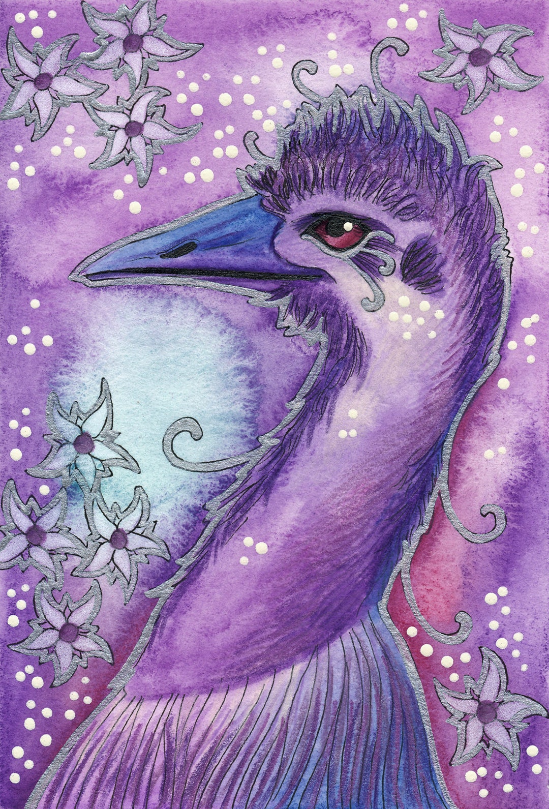 Violet Series - Emu Magic - Original Art - Etsy