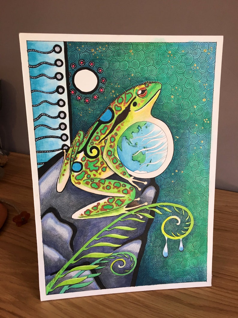 Original Art Earth Frog as Totem - Etsy