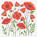 Poppy Cross Stitch Pattern, Wildflowers Embroidery X Stitch Pattern ...