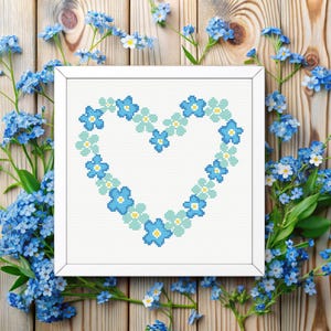 Forget Me Not Flower Cross Stitch Pattern,floral Wreath Cross Stitch ...