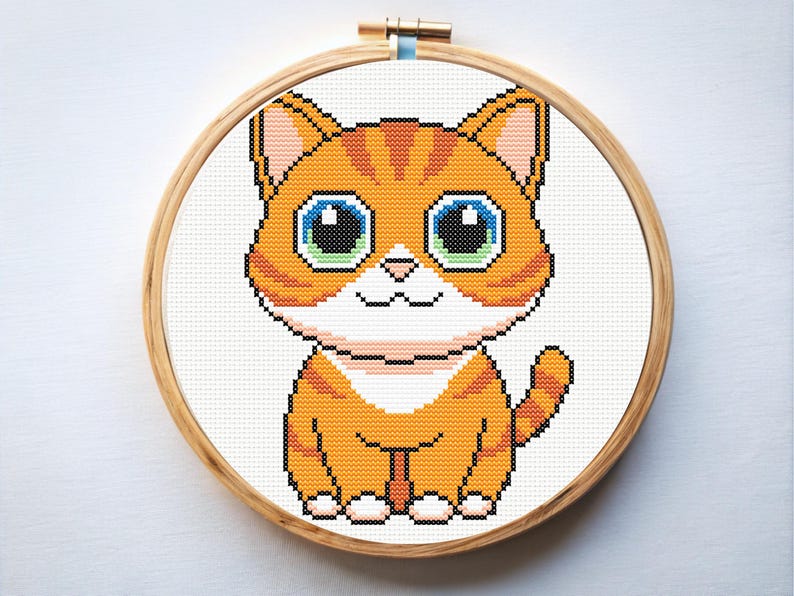 Cat Cross Stitch Pattern,modern,easy and Abstract Cross Stitch Chart ...