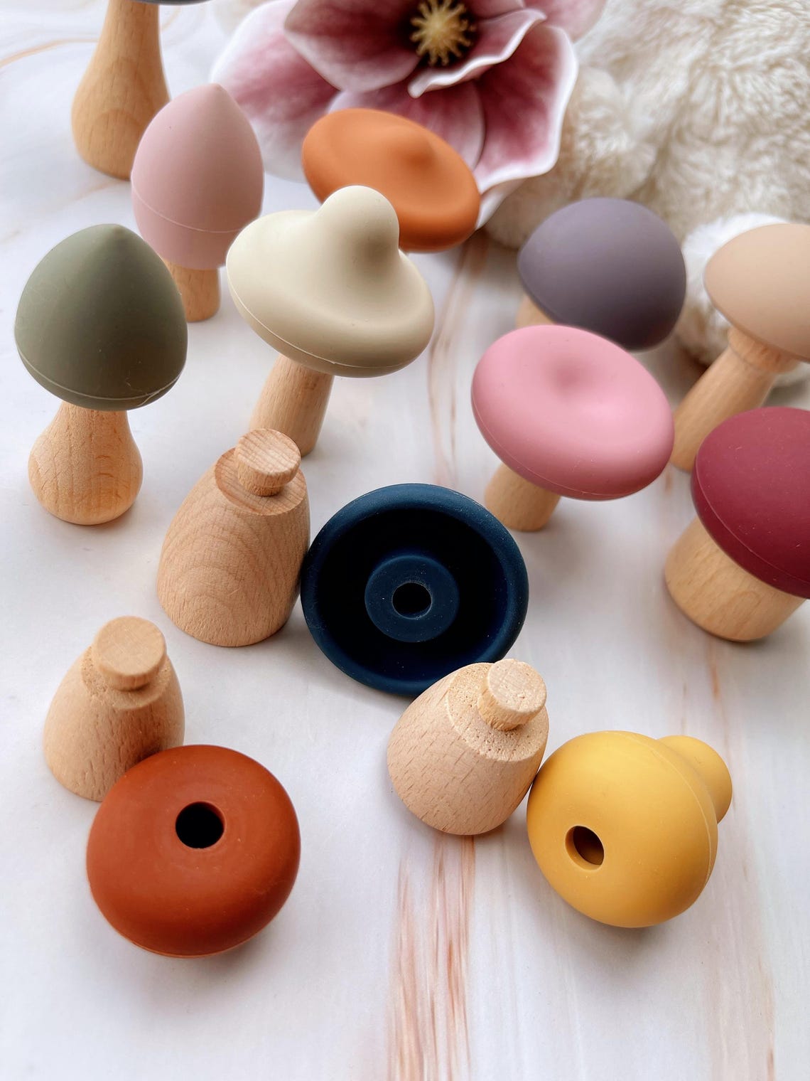 Montessori Wooden Mushroom Toys |educational Learning Sorting Toys ...