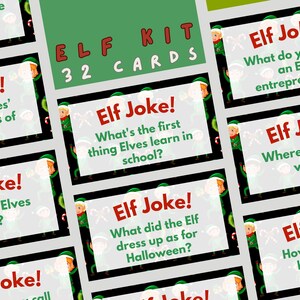 Elf Themed Riddles and Jokes Cards Digital Download 32 Printable ...