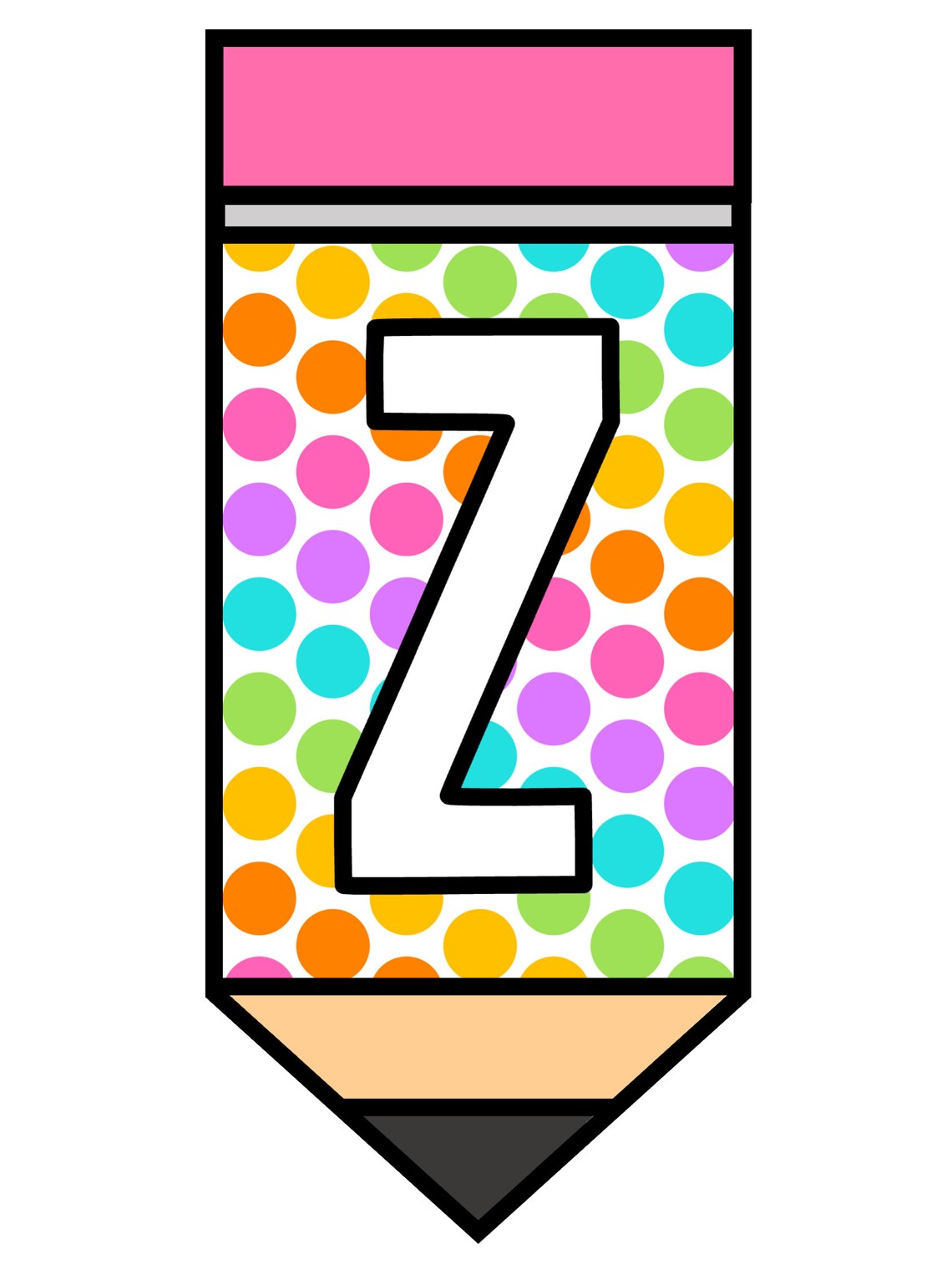 Rainbow Pencils Bulletin Board Letters | Printable Bulletin Board ...