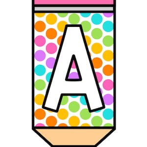 Rainbow Pencils Bulletin Board Letters | Printable Bulletin Board ...