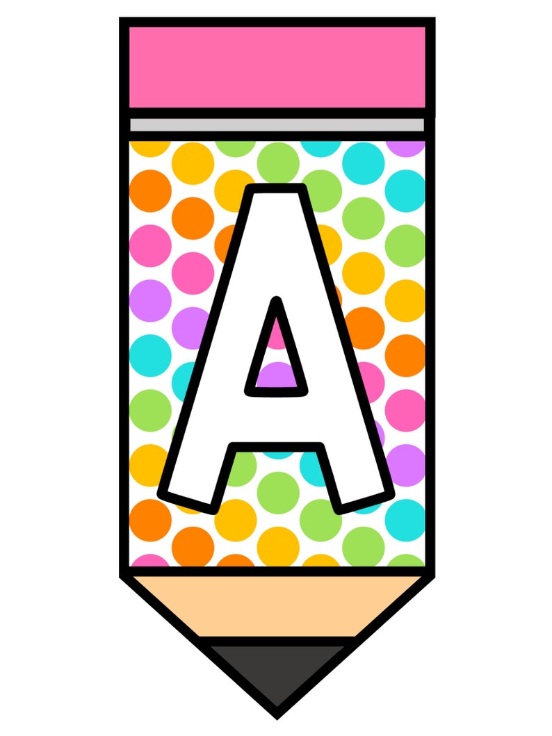 Rainbow Pencils Bulletin Board Letters | Printable Bulletin Board ...