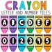 Rainbow Crayon Letter and Number Tiles | Back to School Clipart ...