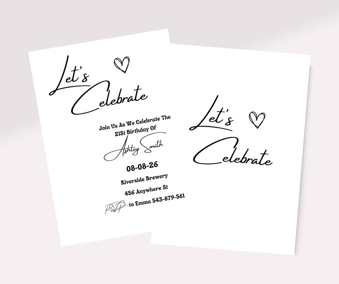 Minimalist Birthday Party Invitation, Aesthetic Birthday Invitation ...
