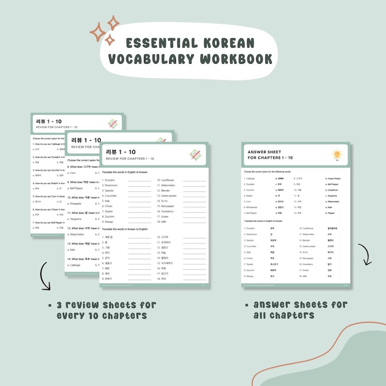Essential Korean Vocabulary Workbook - Volume 1 - Etsy