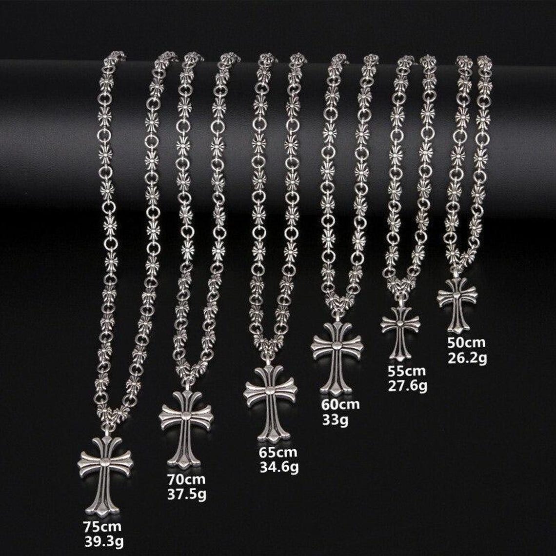 Y2K Cross Chain Necklace Punk Style Stainless Steel Pendant Trendy Ch ...