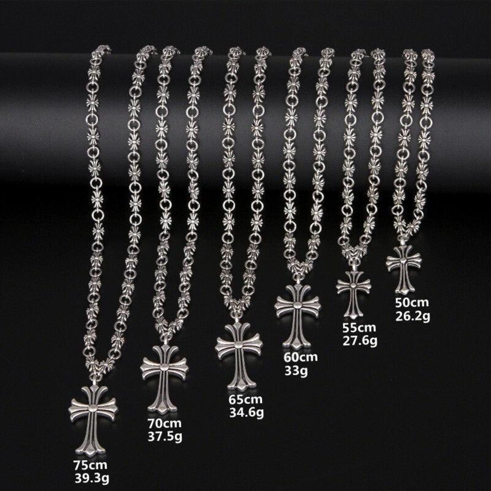 Y2K Cross Chain Necklace Punk Style Stainless Steel Pendant Trendy Ch ...