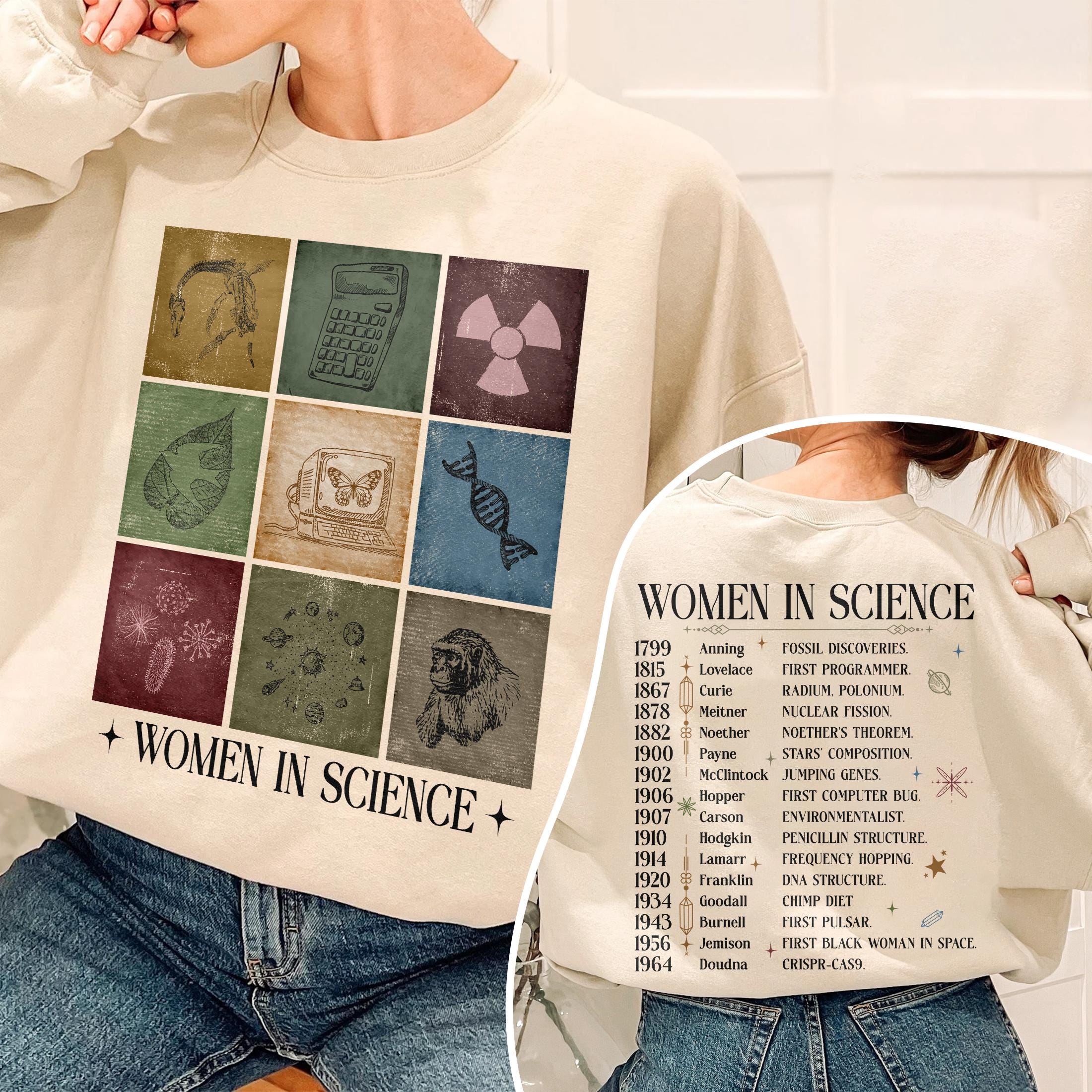 Women in Science Sweatshirt, Retro Scientist Tshirt, Gift for Science ...