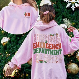 Emergency Department Christmas Sweatshirt, ER Nurse Xmas Shirt, Holiday ...