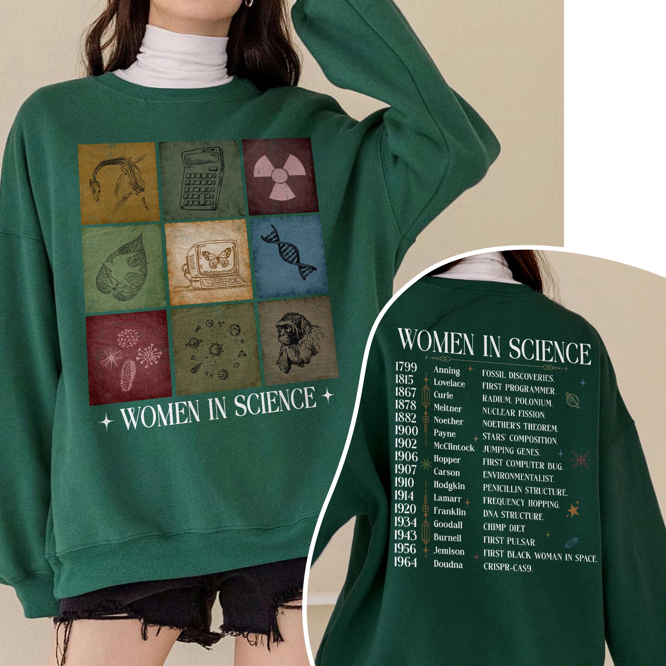 Women in Science Sweatshirt, Retro Scientist Tshirt, Gift for Science ...