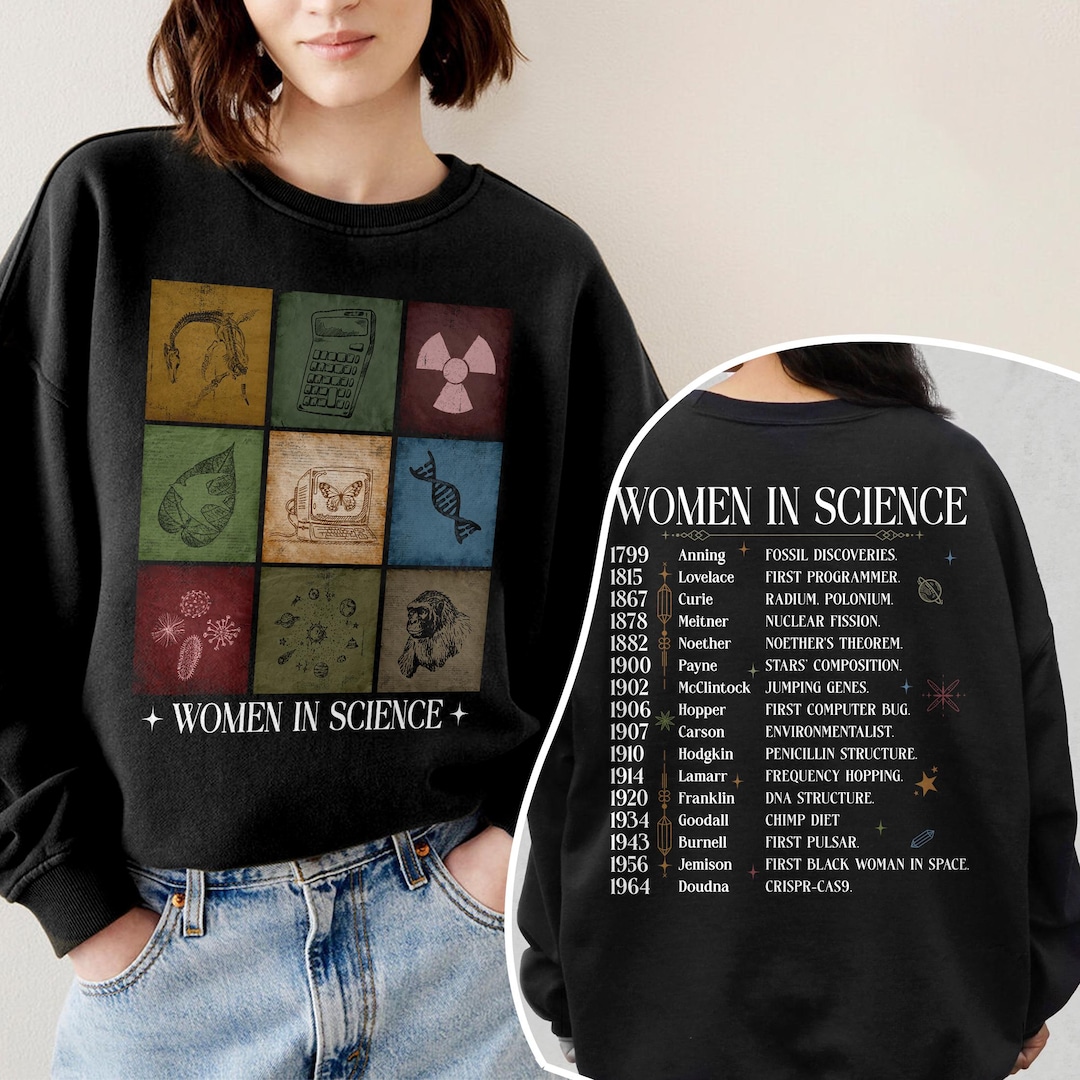 Women in Science Sweatshirt, Retro Scientist Tshirt, Gift for Science ...
