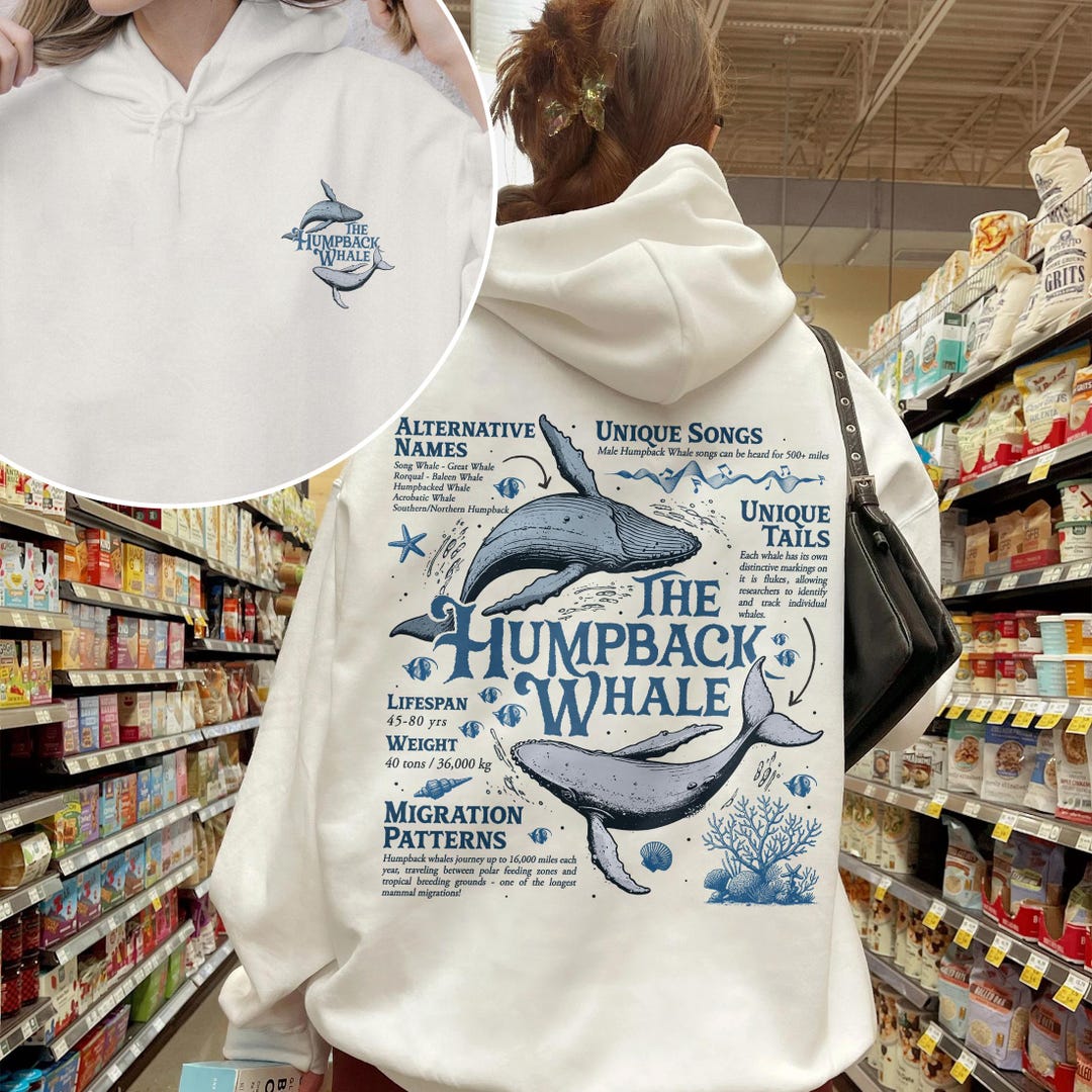 The Humpback Whale Sweatshirt, Whale Ocean Shirt, Nature Lover Crewneck ...