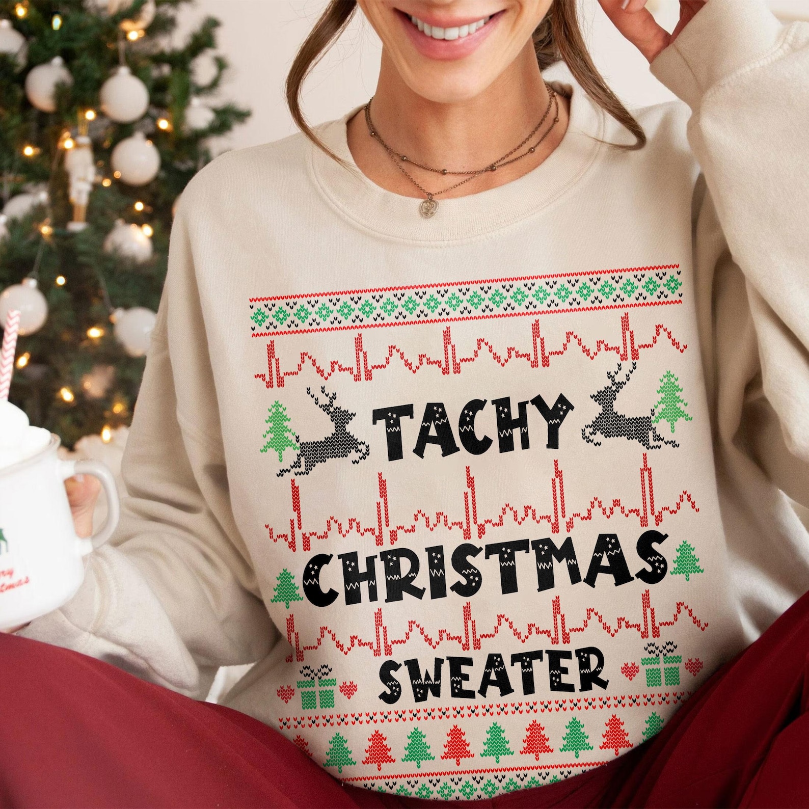 Nurse Tele Tech Ekg Ugly Christmas Sweater, Medical Cardiac Icu Xmas ...
