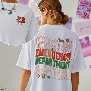 Emergency Department Christmas Sweatshirt, ER Nurse Xmas Shirt, Holiday ...