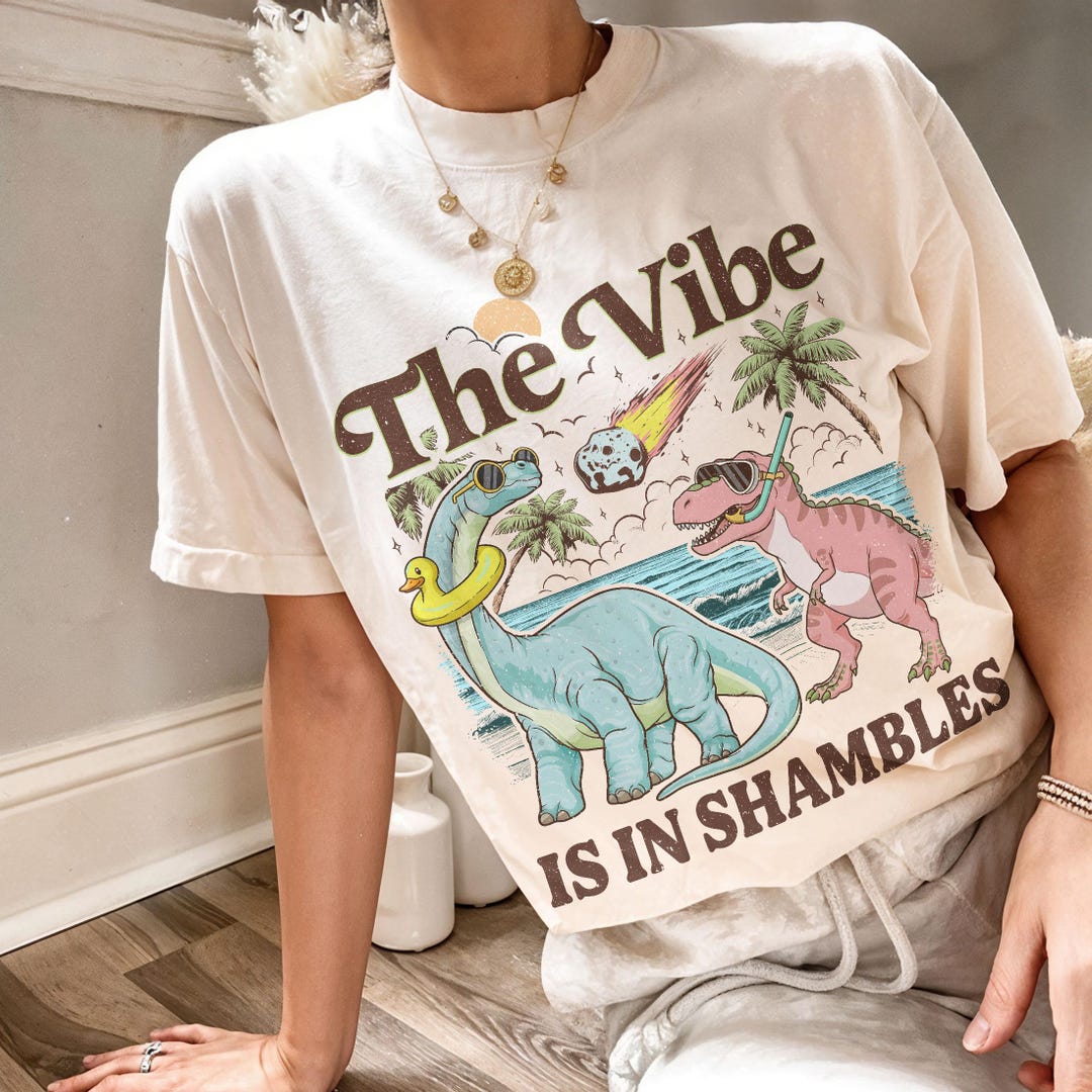 The Vibe is in Shambles Tshirt, Funny Dinosaur Sweatshirt, Cute Mental ...