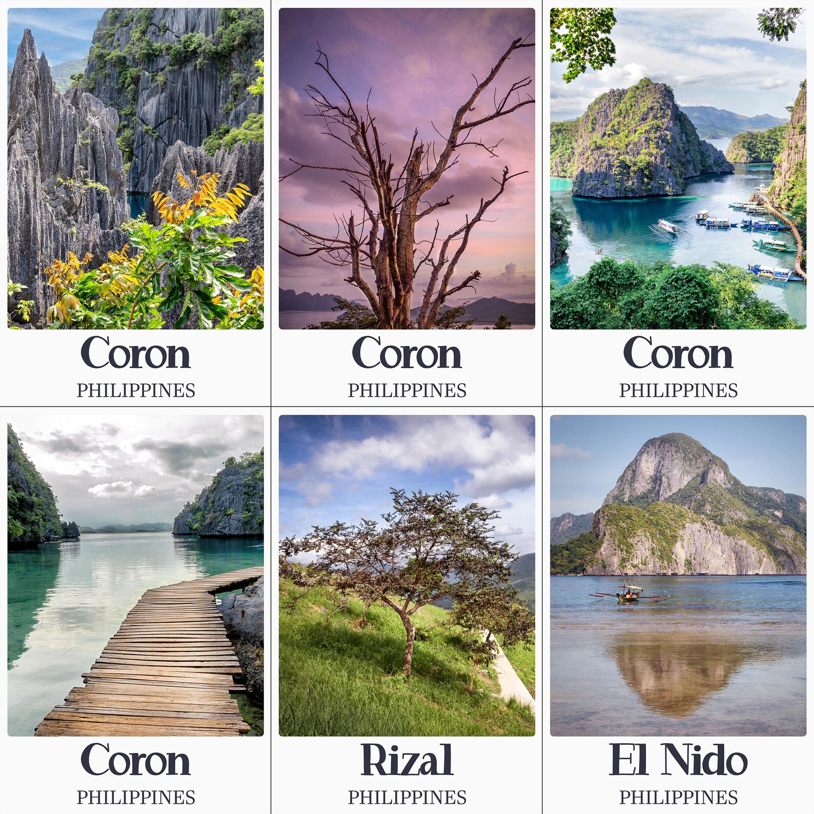 Philippines Travel Art Prints: Filipino Landmarks Decor (set of 12 ...