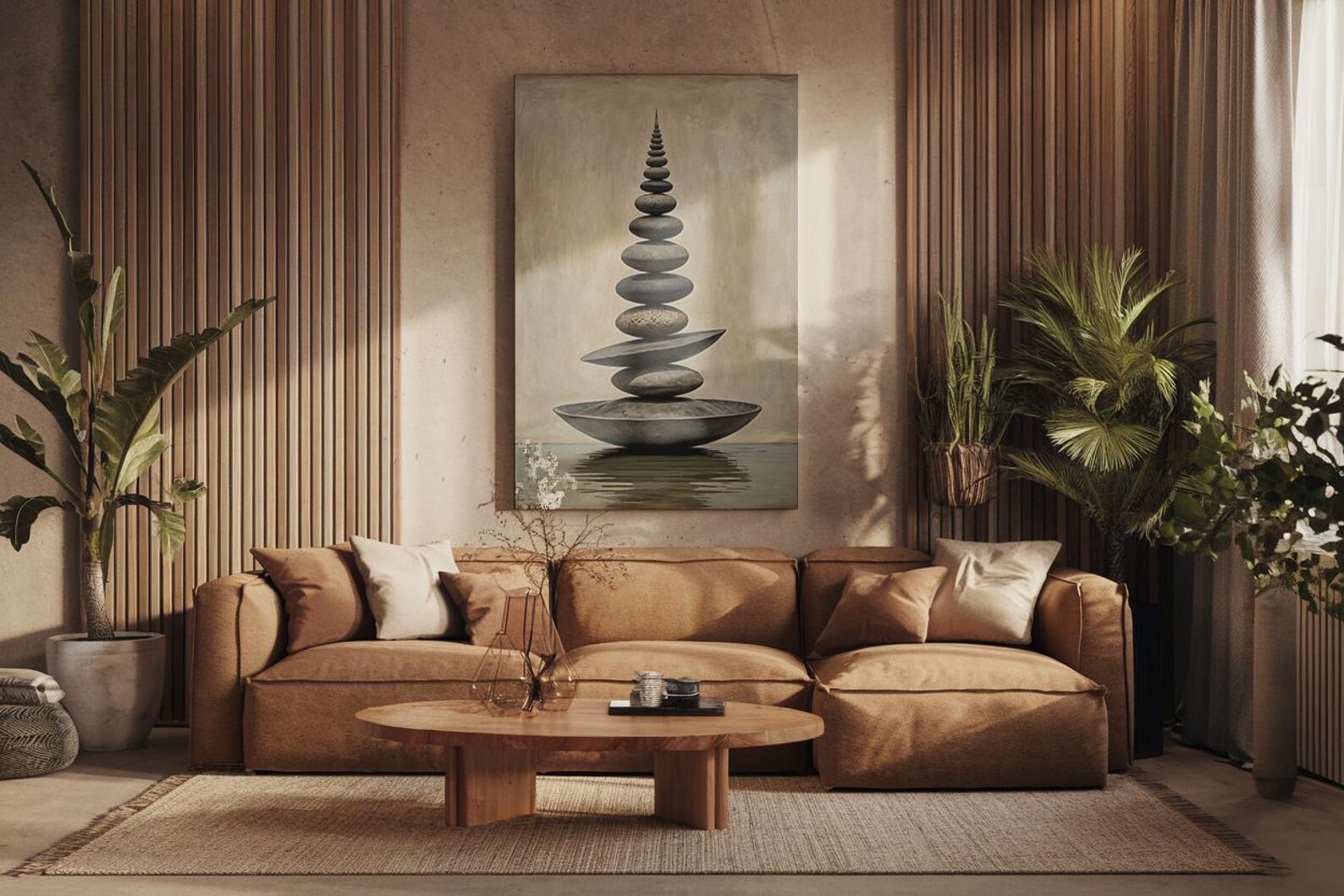 Stone Balancing Art Print | Minimalist Neutral Decor - Etsy