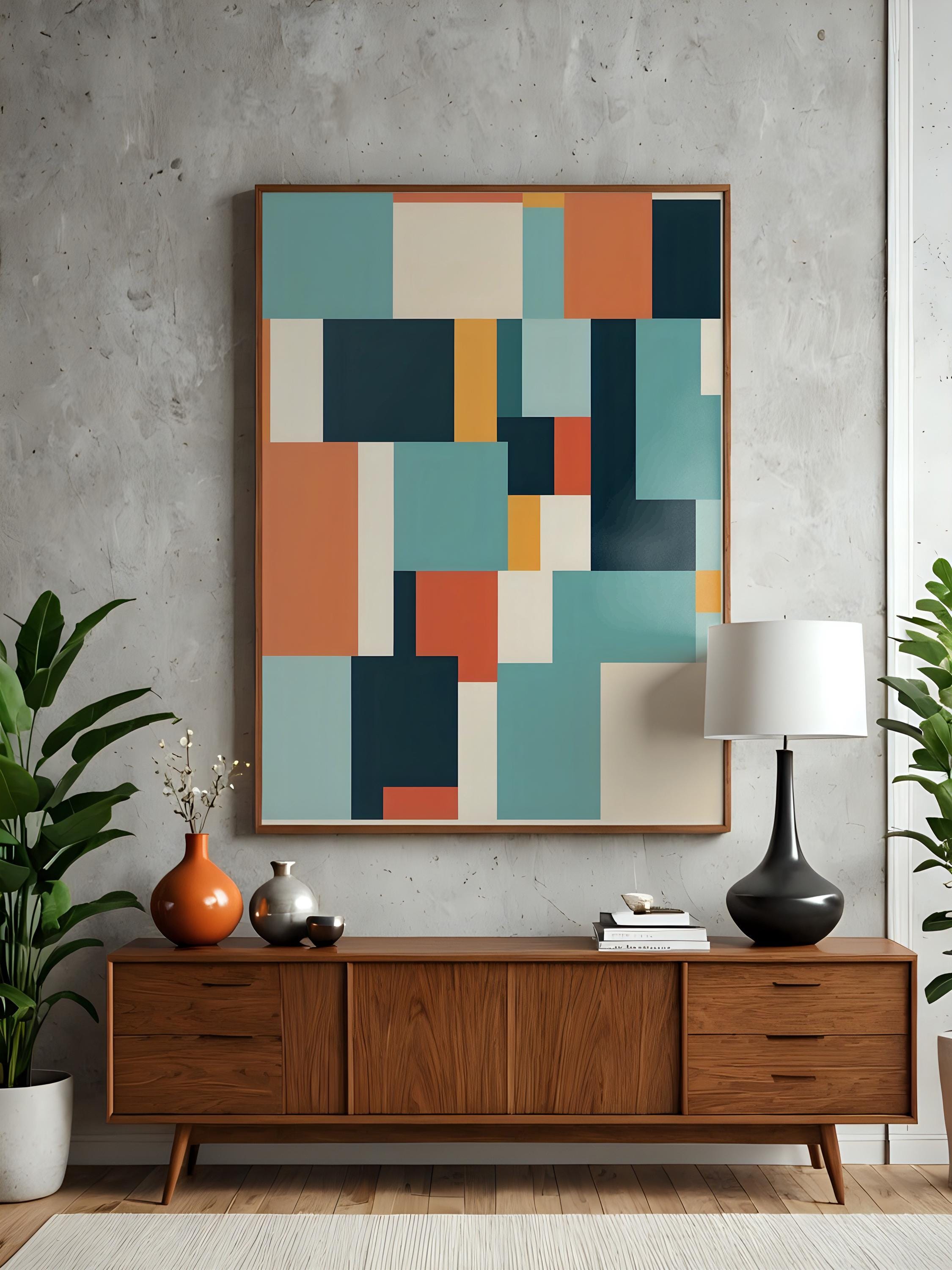 Set of 2 Retro/mid Century Modern Wall Art - Etsy